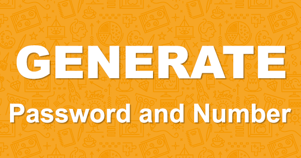 Generate Number and Password - Online